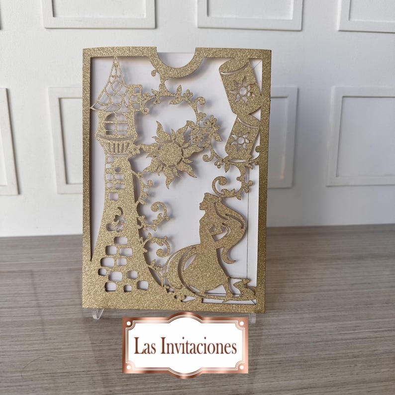 SOBRE/ENVOLTURA/BOLSILLO de corte laser para invitaciones de ...