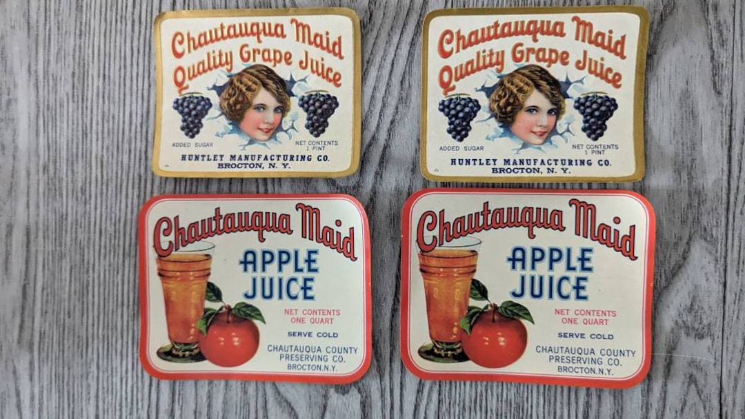 Chautauqua Maid Labels, NOS, Grape Juice Label, Apple Juice Label - Etsy