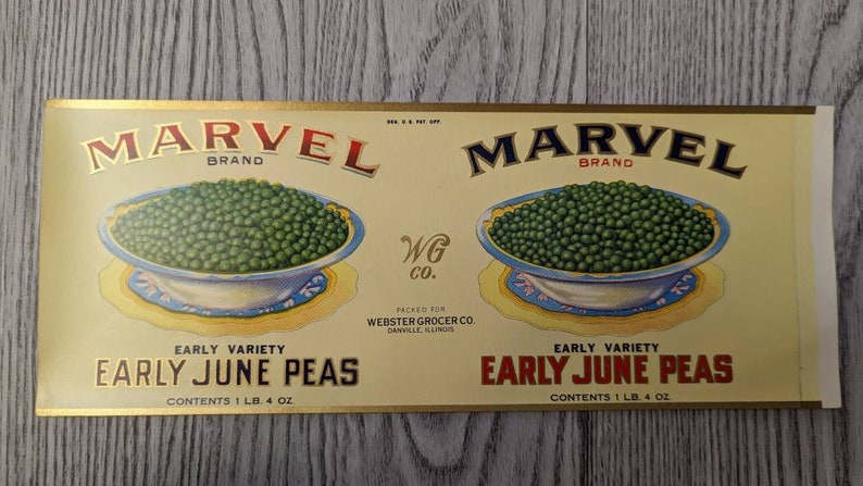 Marvel Early June Peas, Can Label, NOS - Etsy