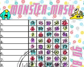 Monster Mash Bingo - Etsy