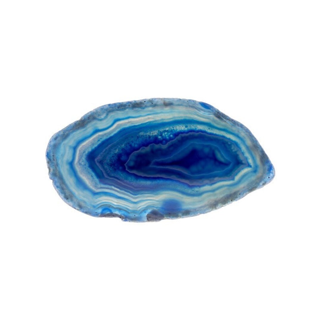 Natural Agate Disc Blue Approx. 8-9 Cm Polished Transparent Versatile ...