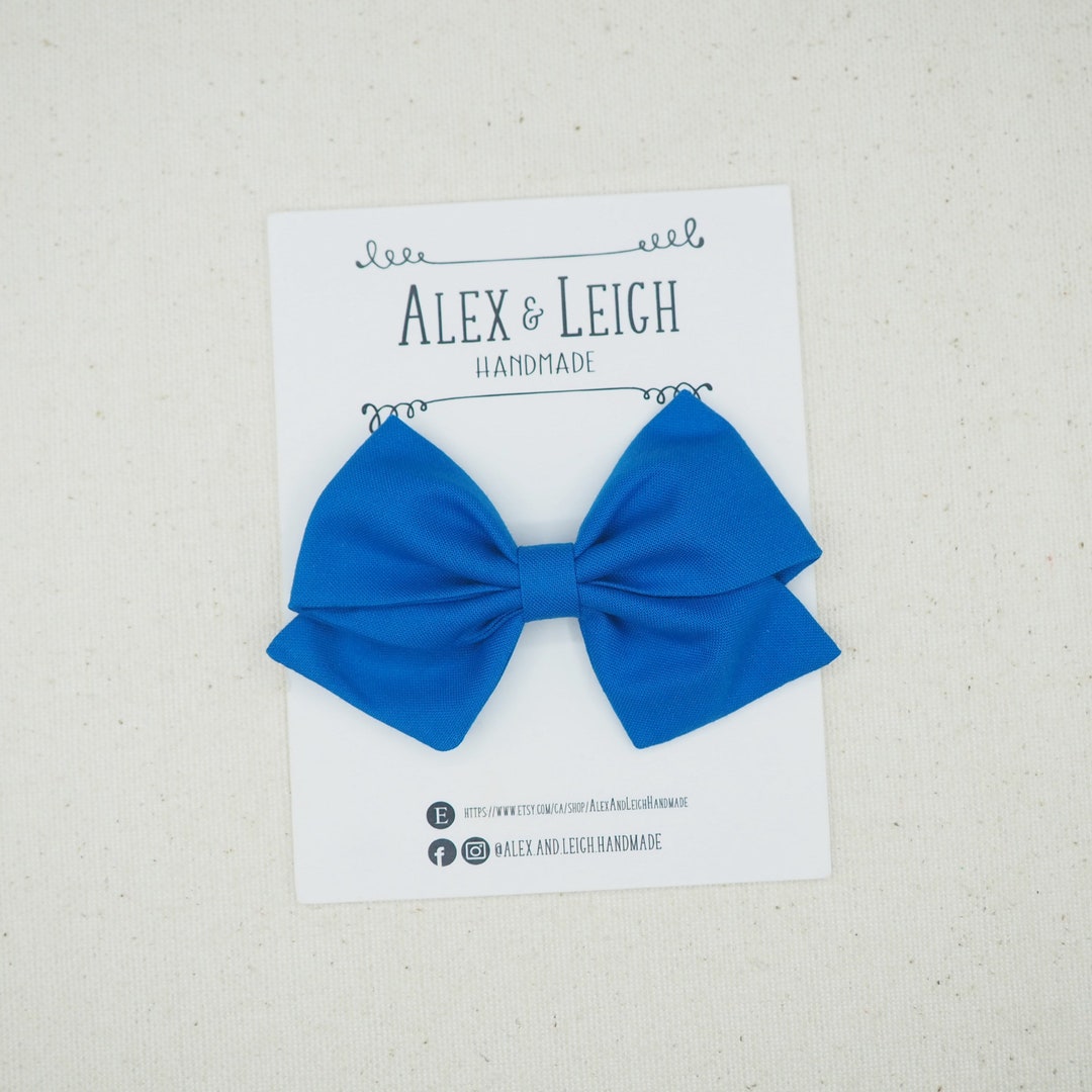Blue Hair Bow Choose Your Bow Style Bright Blue Fabric Bow Blue Bow for ...
