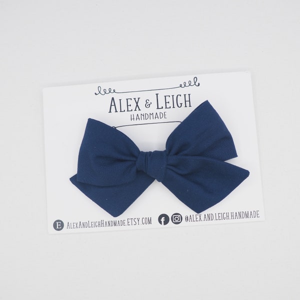 Navy Blue Hair Bow - Etsy