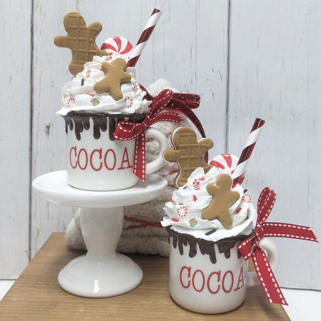 Mini Hot Cocoa Mugs, Gingerbread Themed Decorations, Coffee Bar Decor ...