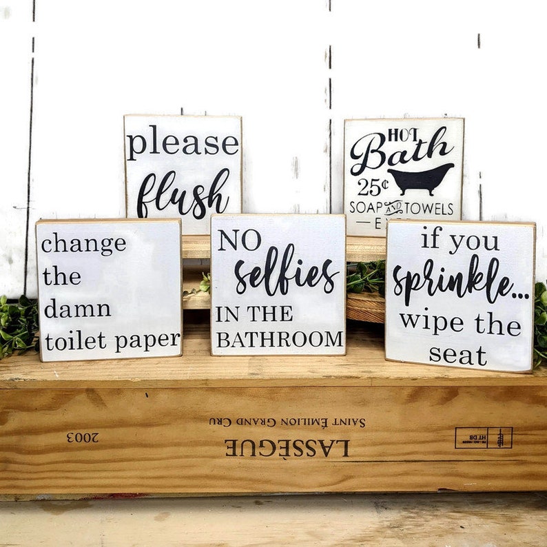 Farmhouse Bathroom Sign Bathroom Humor Sign Funny Bathroom Decor - Etsy