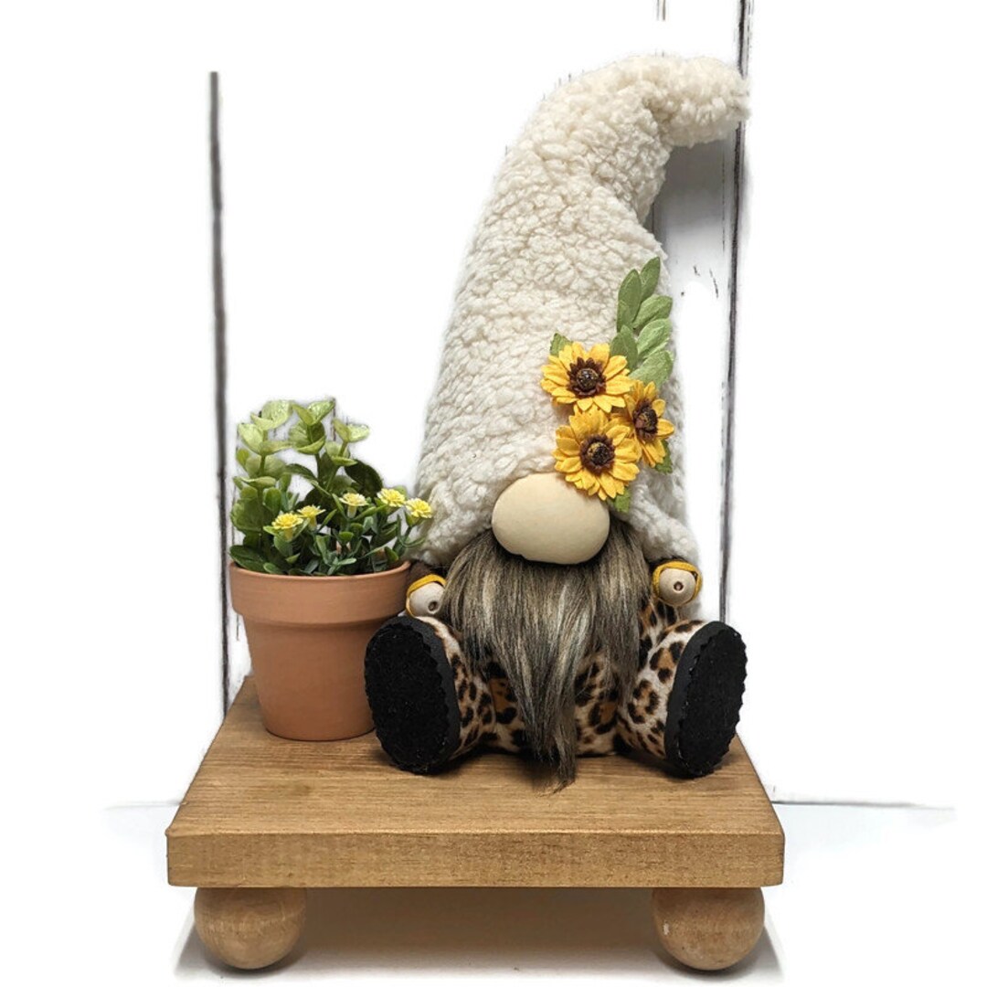 Sunflower Gnome, Leopard Gnome, Tier Tray Decoration - Etsy