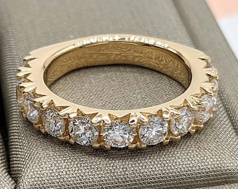 French Pave Wedding Set - Etsy