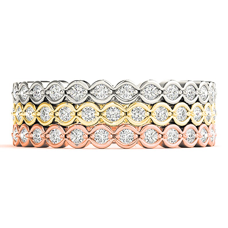 14K / 18k Solid Rose Gold Diamond Wedding Ring Anniversary - Etsy