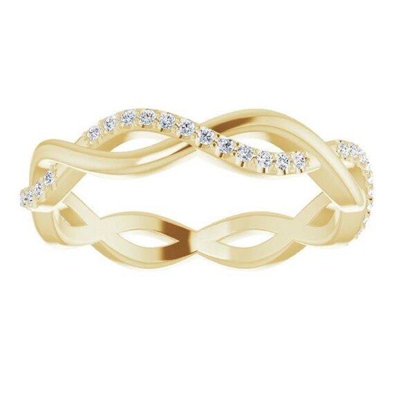 Infinity Design Diamond Eternity Band 14K/18K White Yellow - Etsy