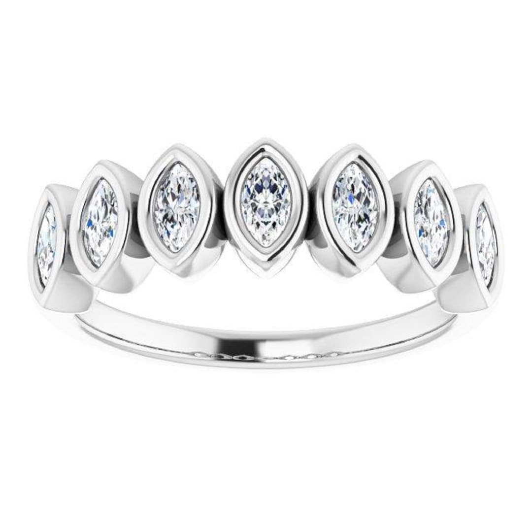 0.70 Ct. Channel Set Marquise Diamond Wedding Band - 14K/18K White ...