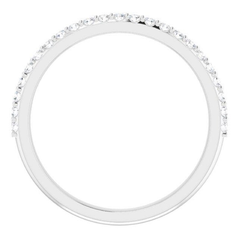 0.25 Ct. Round Cut Diamond Delicate Wedding Band - 14K/18K White ...