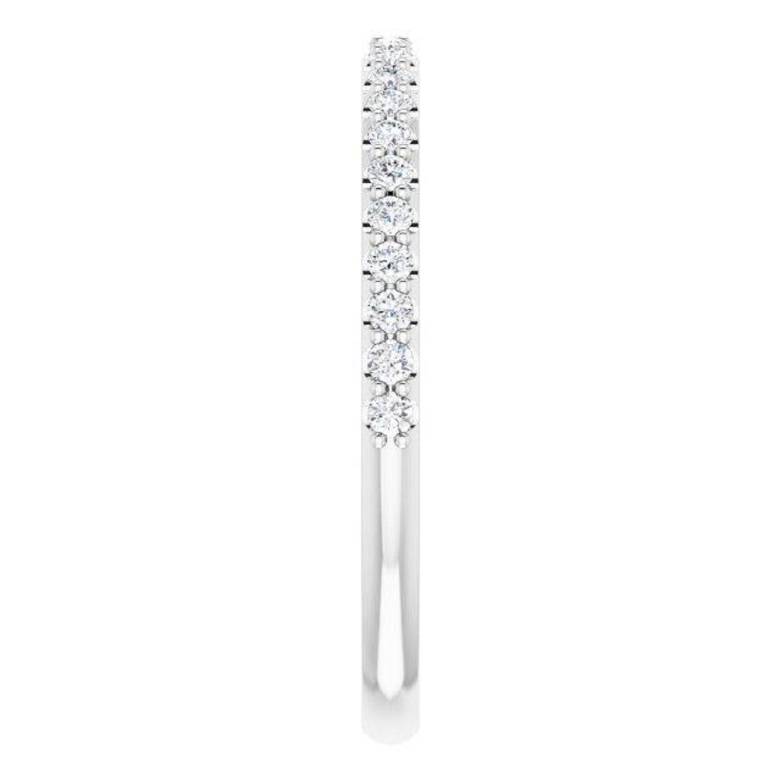 0.25 Ct. Round Cut Diamond Delicate Wedding Band - 14K/18K White ...