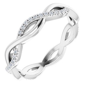 Infinity Design Diamond Eternity Band 14K/18K White Yellow - Etsy