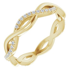 Infinity Design Diamond Eternity Band 14K/18K White Yellow - Etsy