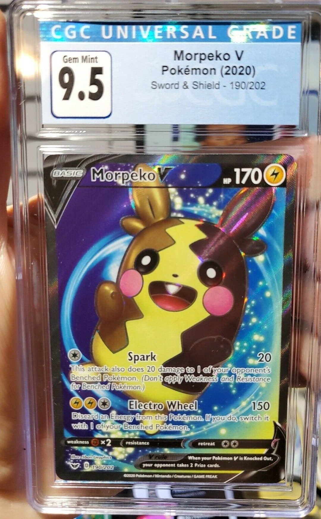 Morpeko V Full Art 190 SWSH Pokemon Card CGC 9.5 Gem Mint - Etsy
