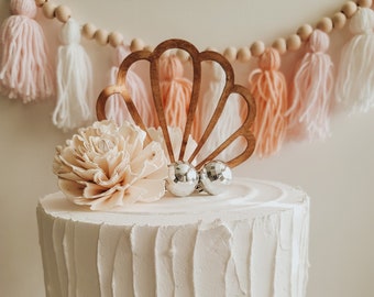 Seashell Cake Topper Printable Boho Shell 1st Birthday Party Cake ...