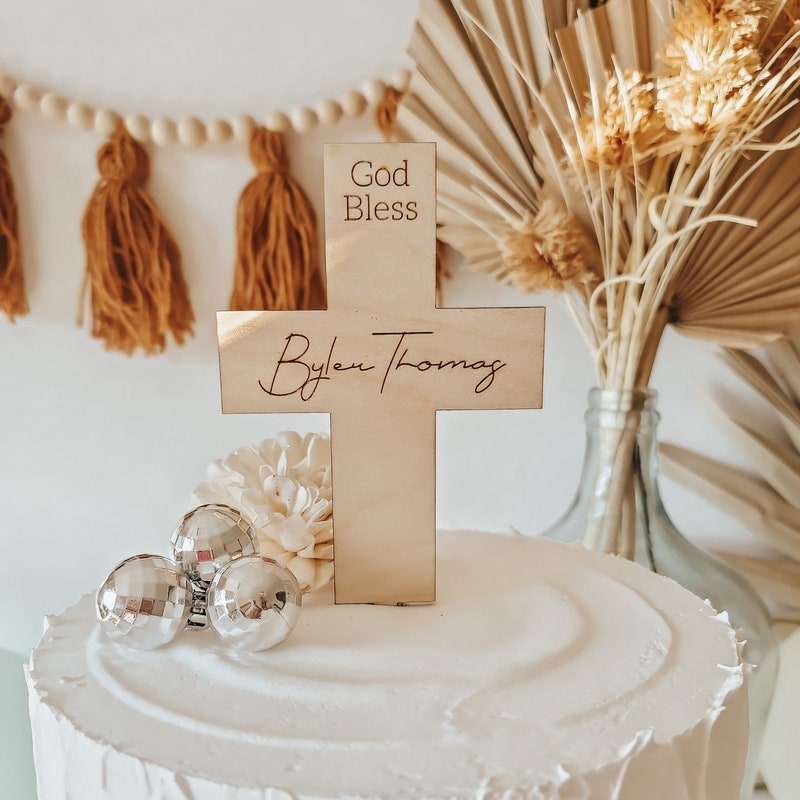 Baptism Cake Topper - Etsy