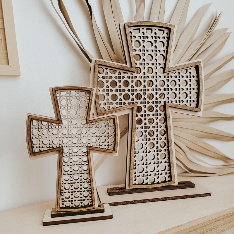 Small Standing Cross Decor - Etsy