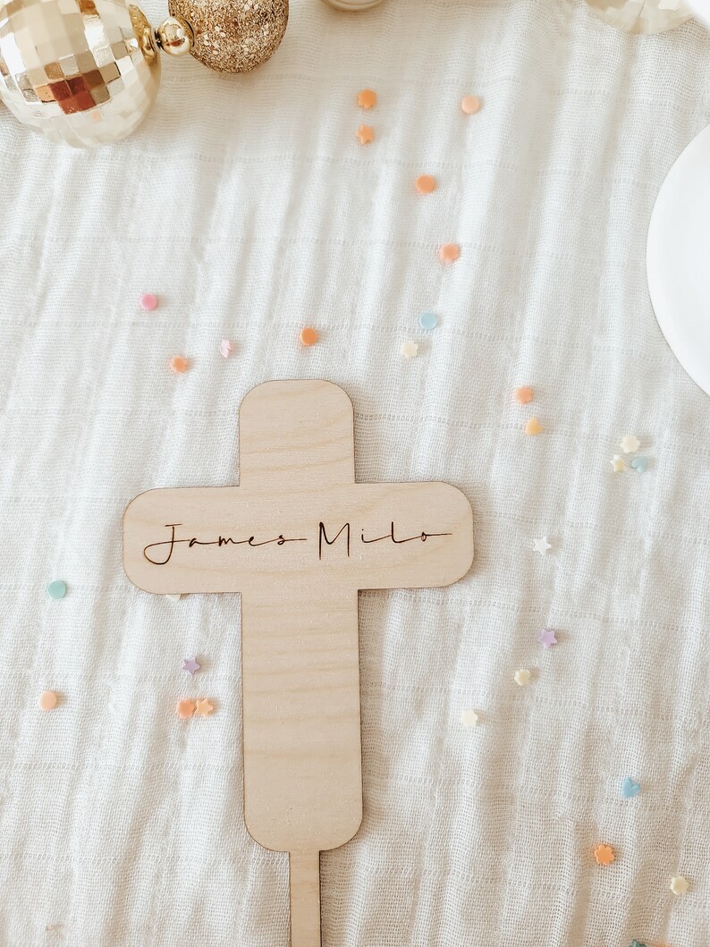Cross Cake Topper Baptism Cake Topper Baptism Decor - Etsy