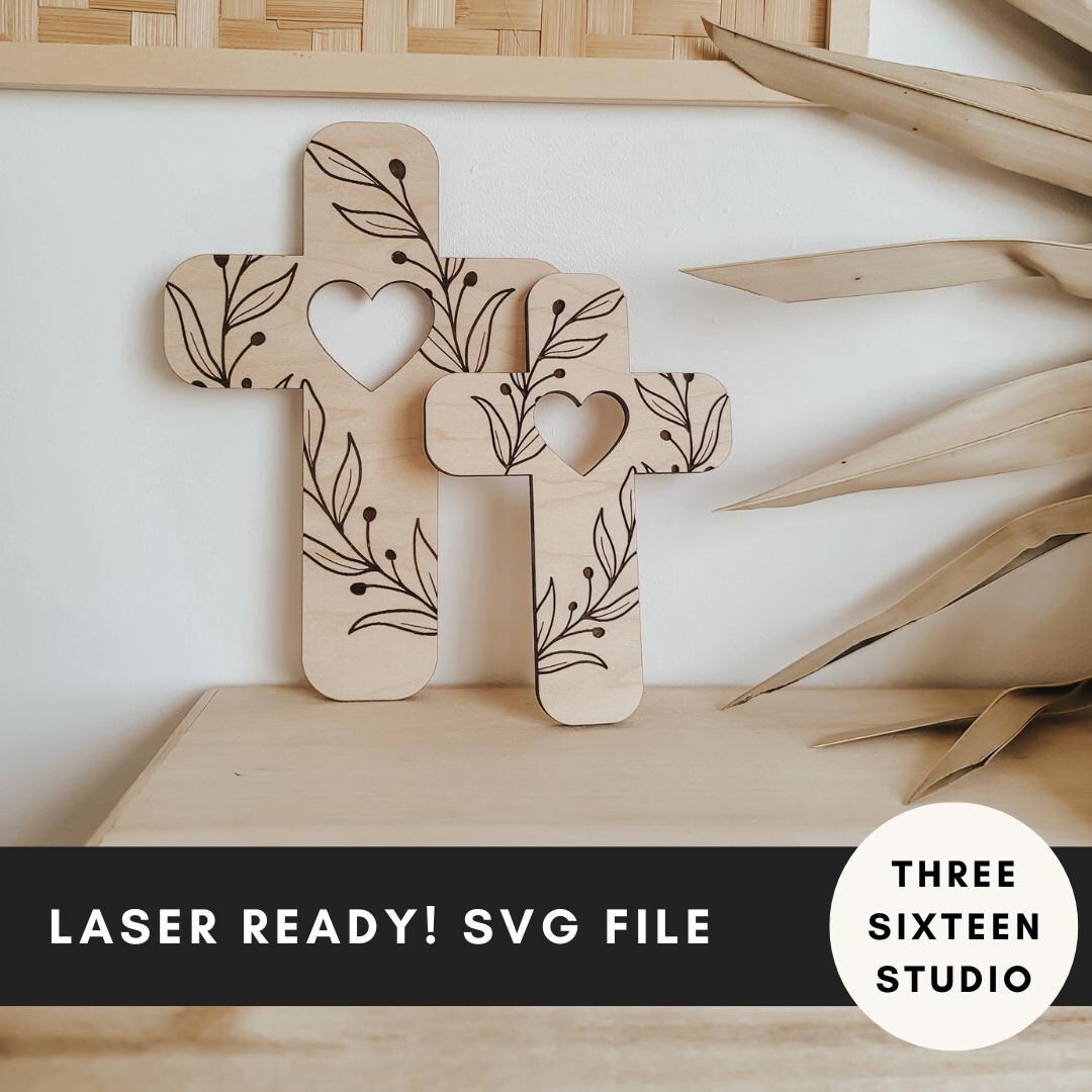 Christian Foliage Cross SVG | Laser Cut Files | Christian Cross Cut ...