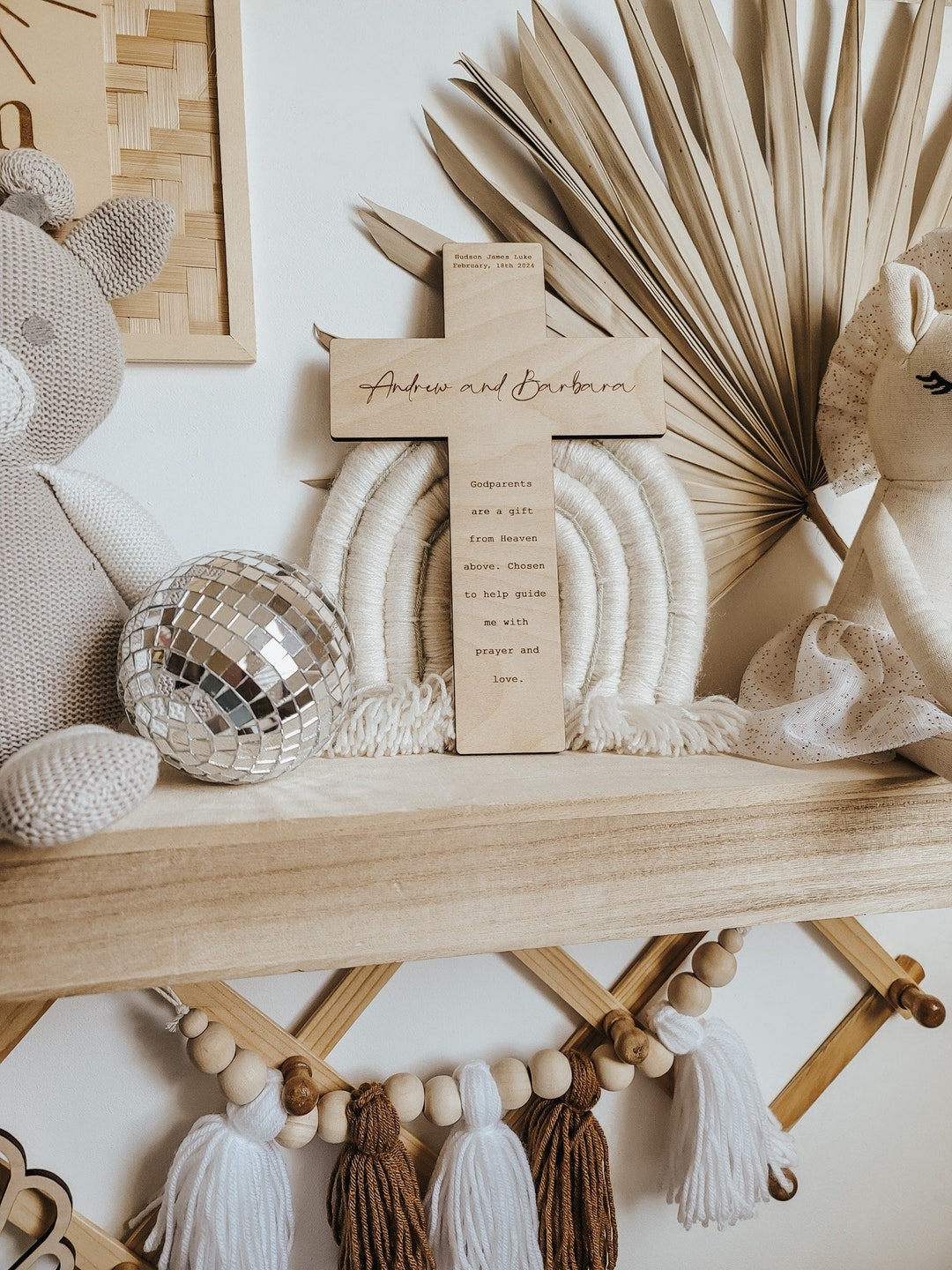 Personalized Godparent Proposal Cross: Engraved Maple Wood Gift - Etsy