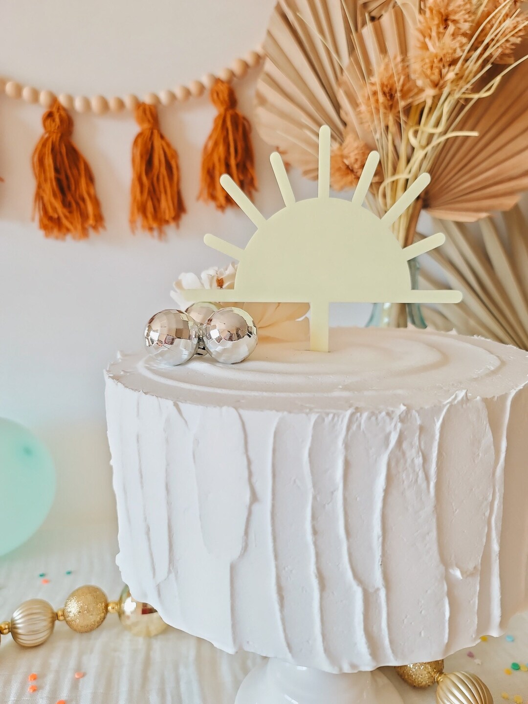 Sun Cake Topper Acrylic Cake Topper First Birthday Cake Topper Half Sun ...