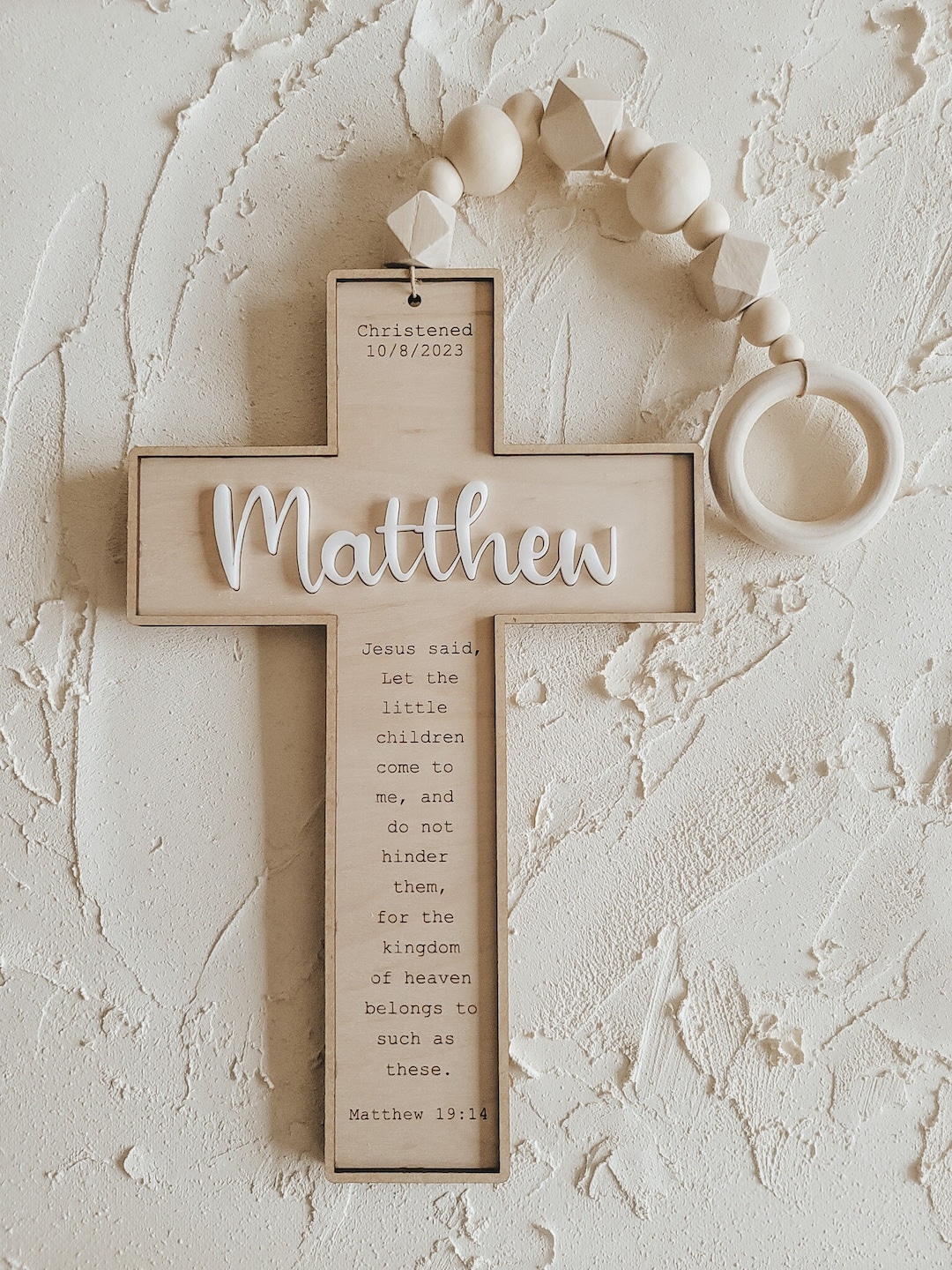 Personalized Beaded Wall Cross: Baptism Gift - Etsy