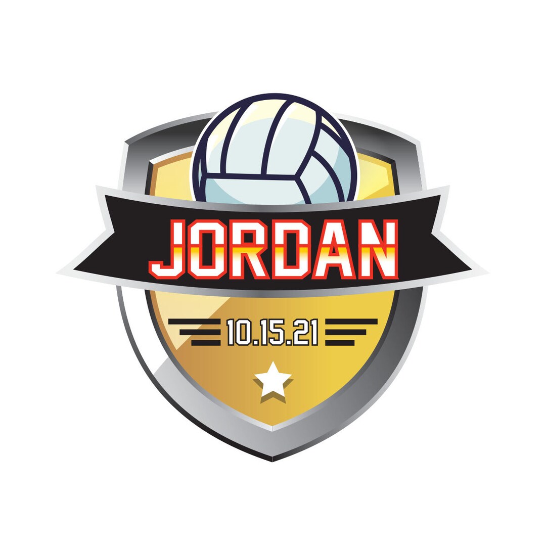 VOLLEYBALL Bar Bat Mitzvah Shield Digital File Logo - Etsy