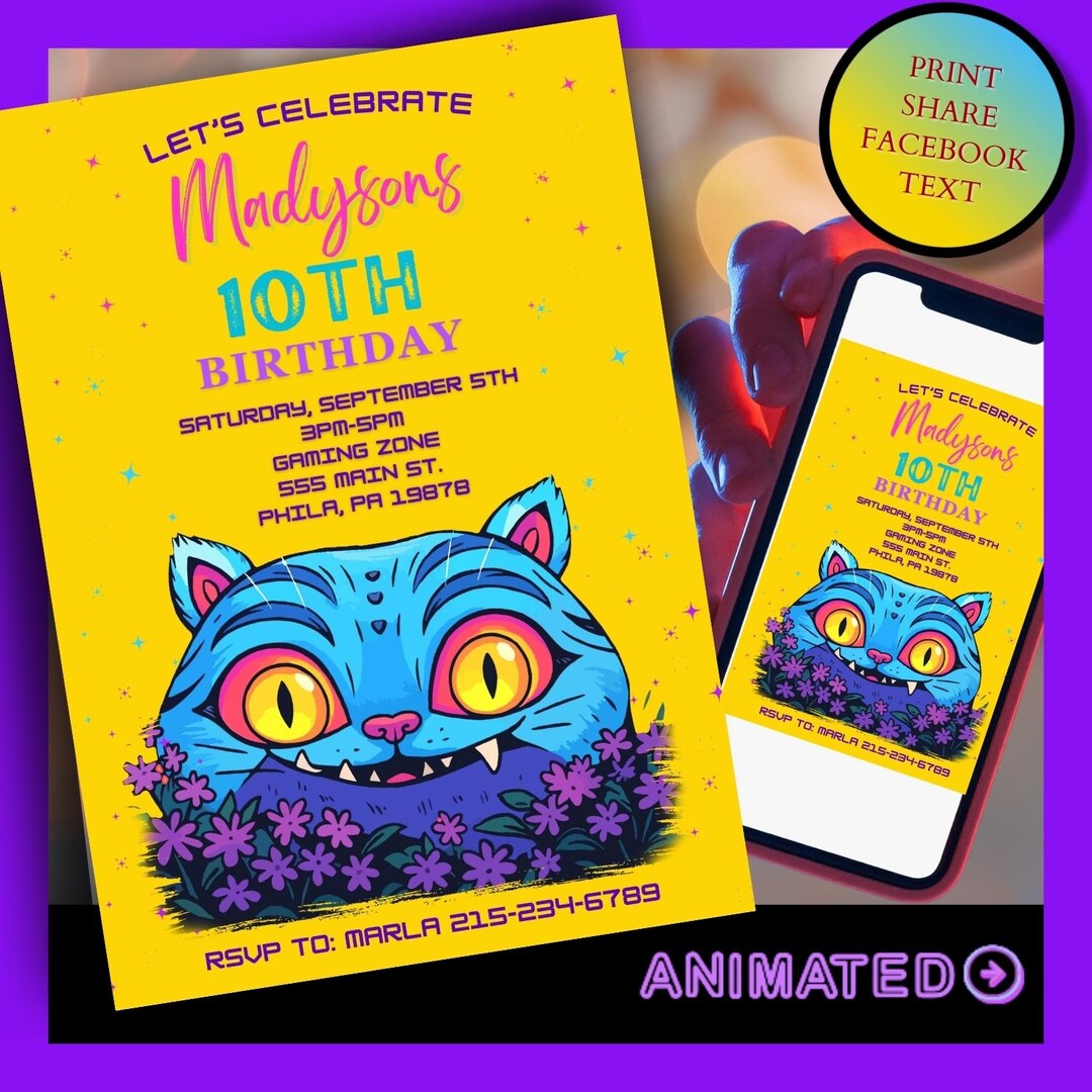 NEW 2025 KPOP K-pop Derpy the Tiger Demon Hunter Birthday Invitation ...