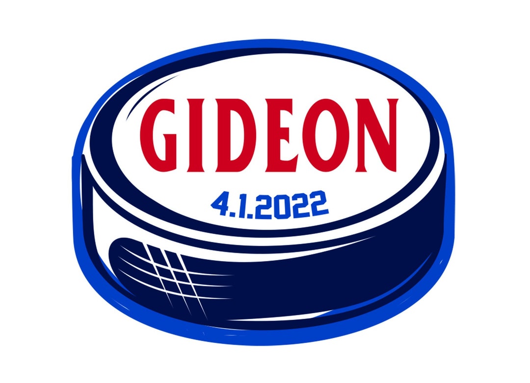 Hockey Puck Digital Sports Name Bar Bat Mitzvah LOGO Digital Download ...