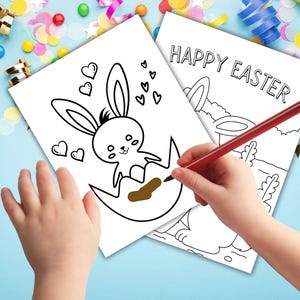 Easter Digital Colouring Pages for Kids, Printable Coloring Pages ...