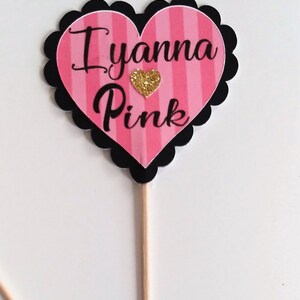 VS PINK Personalized Cupcake Toppers,i Love Pink Birthday Party,custom ...