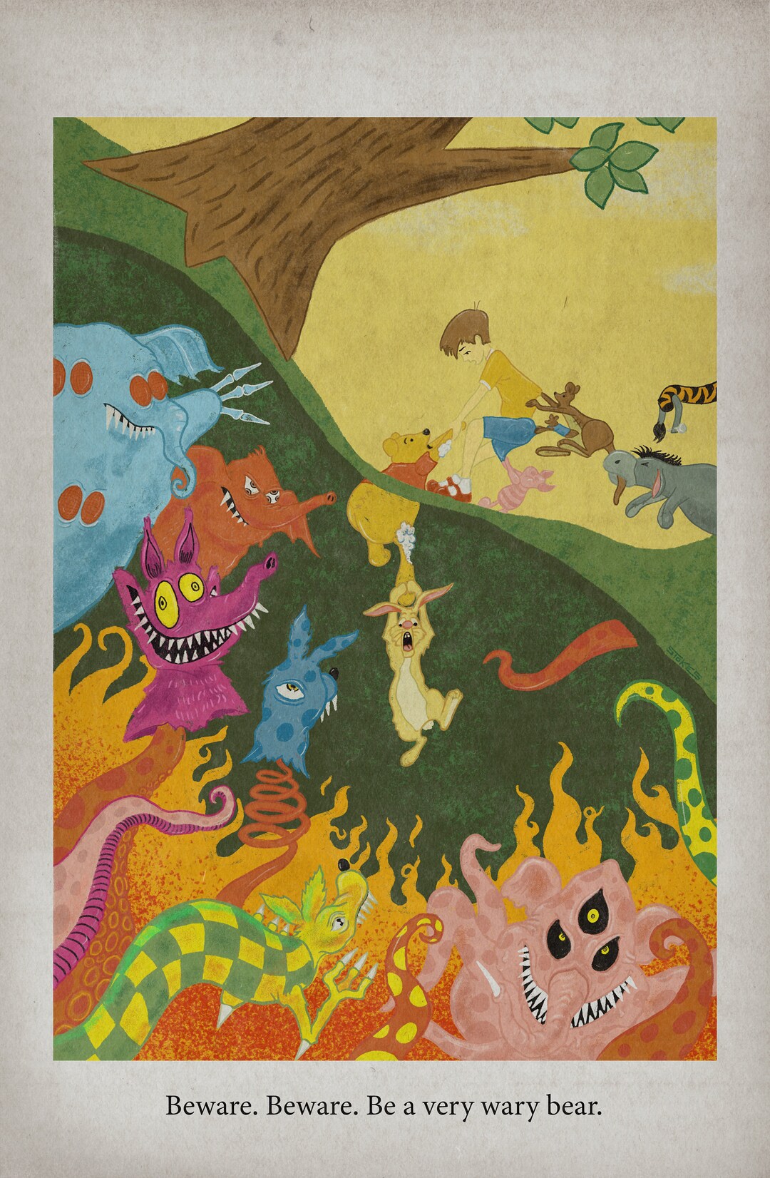 Be a Very Wary Bear. 11x17 Winnie the Pooh - Etsy