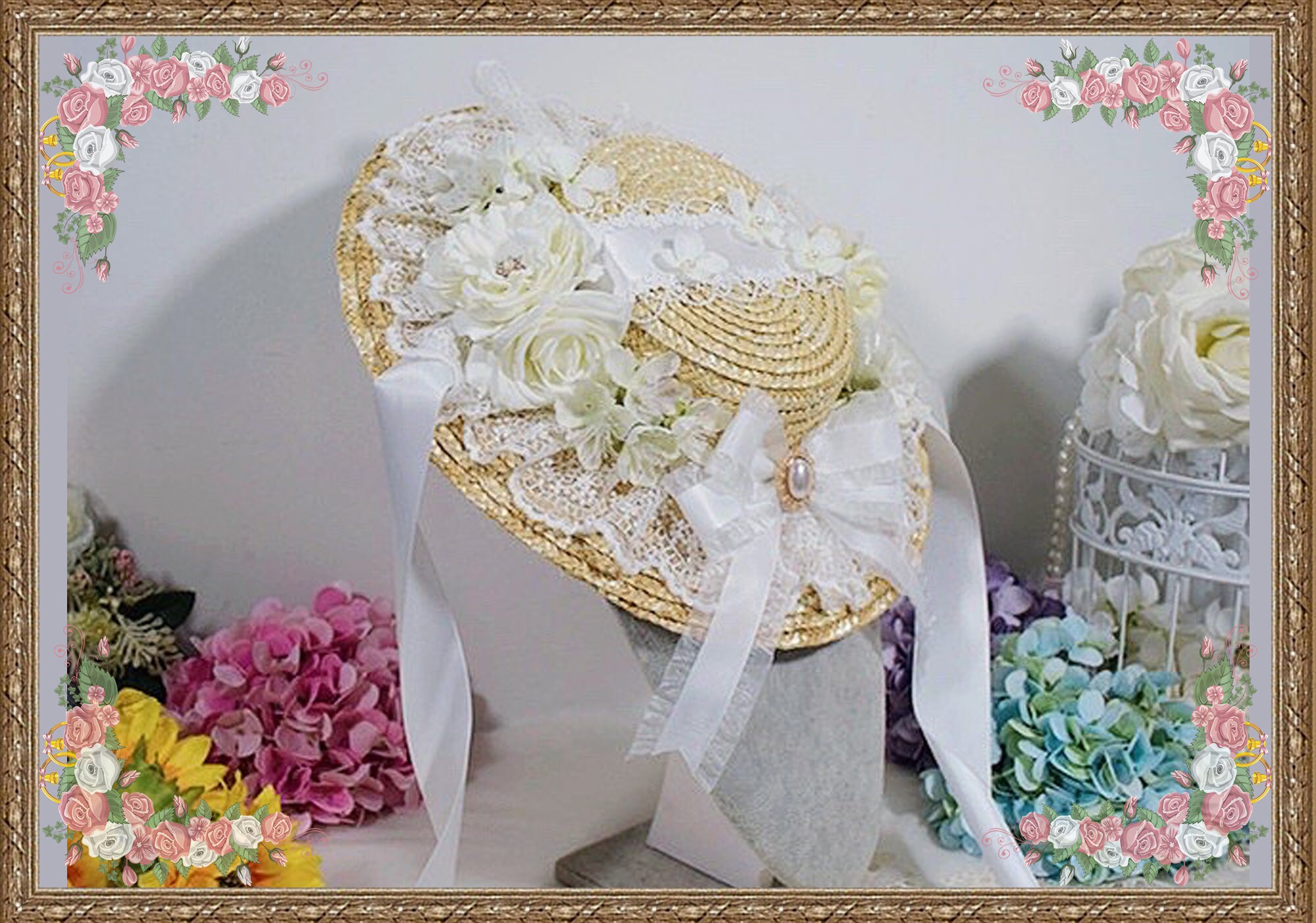 Handmade Lolita Bonnet Sweet Cute Lace Lolita Flat Hat | Etsy