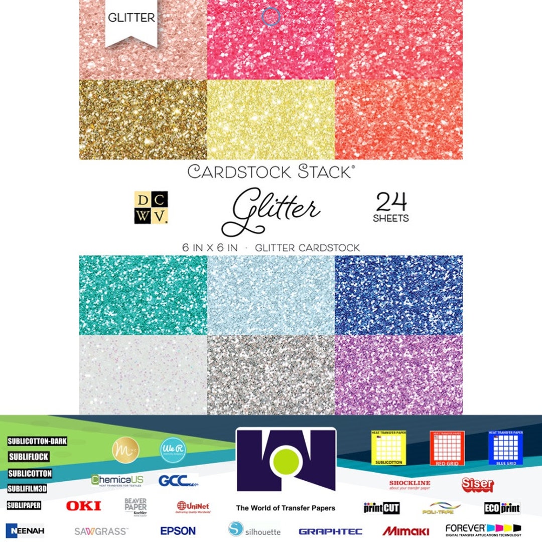 DCWV 6 X 6 Mat Stack Single Sided Specialty Glitter 24sh PS-005-00556 ...