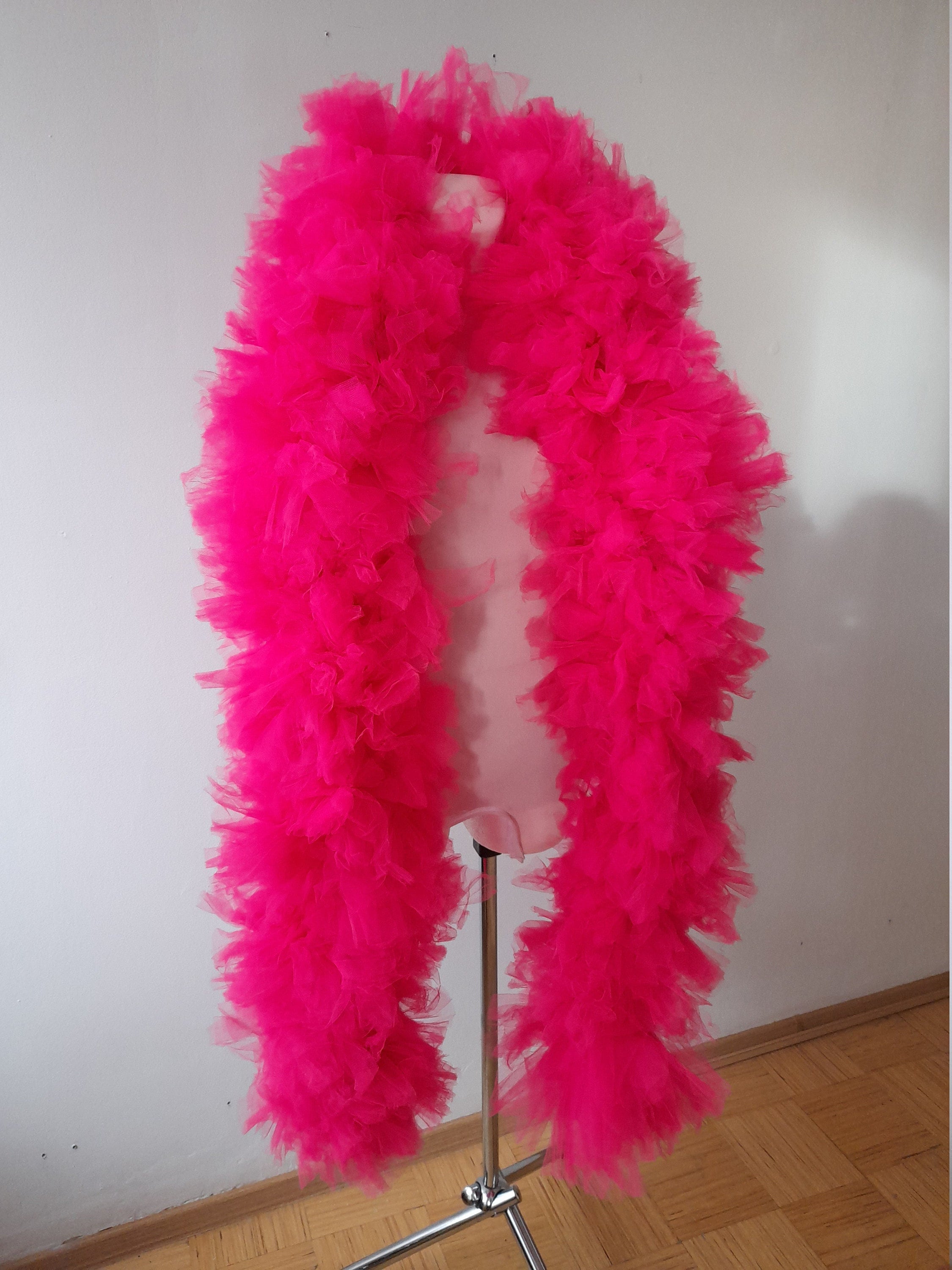 Fucksia Pink Vegan Tulle Boa - Etsy