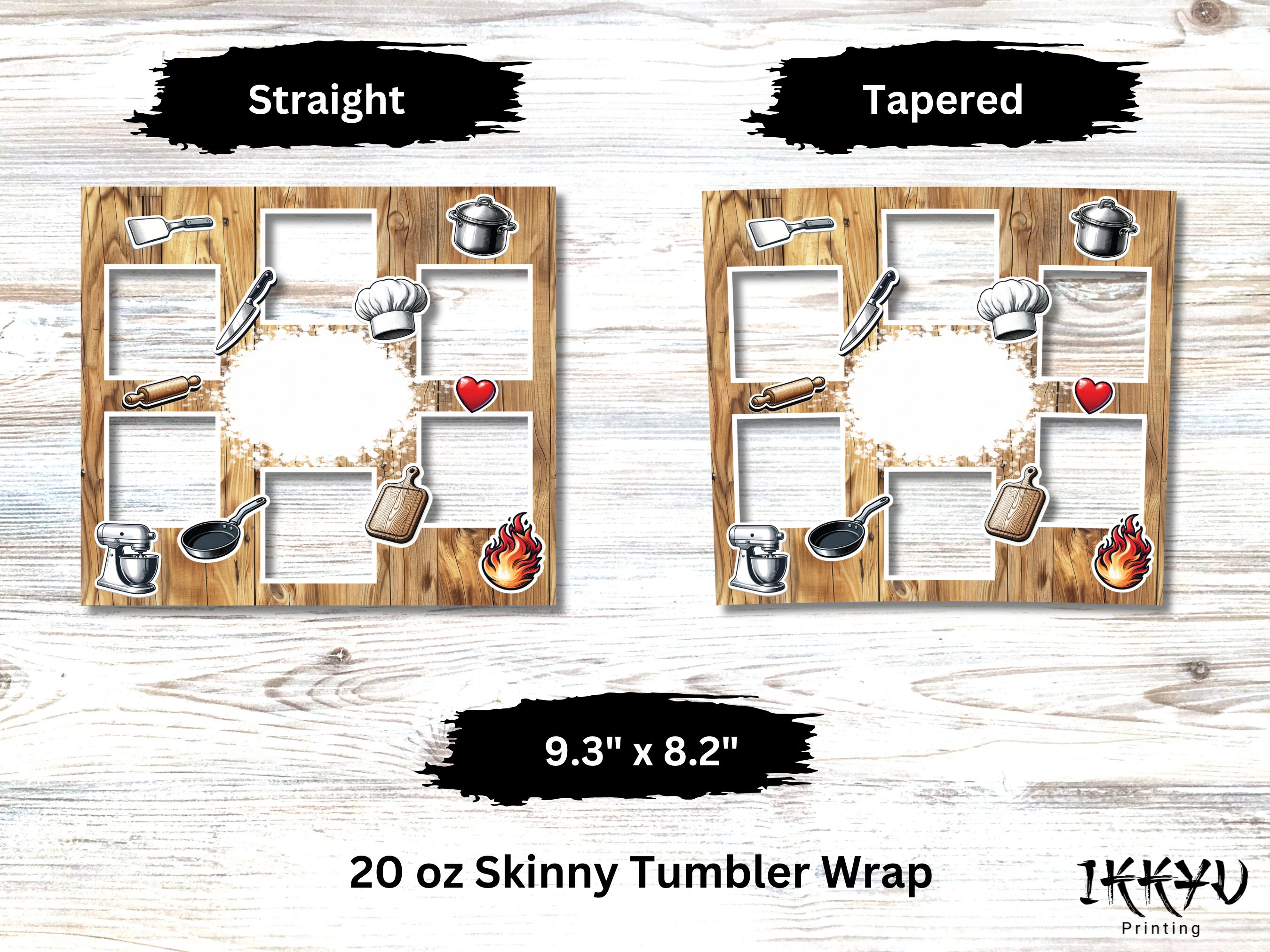 Cooking Photo Frame 6 Pictures Collage Tumbler Seamless 20 Oz Skinny ...