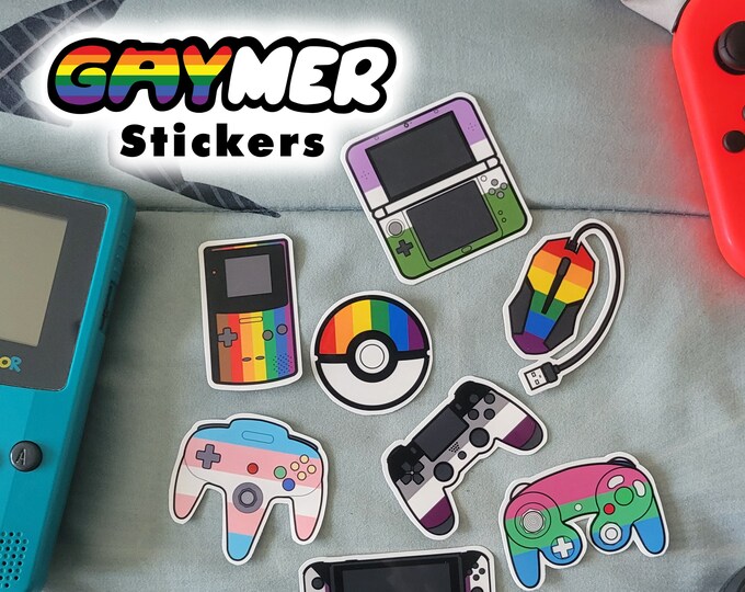 LGBT Pride Gaymer Stickers Glossy Water Resistant Vinyl Stickers for ...