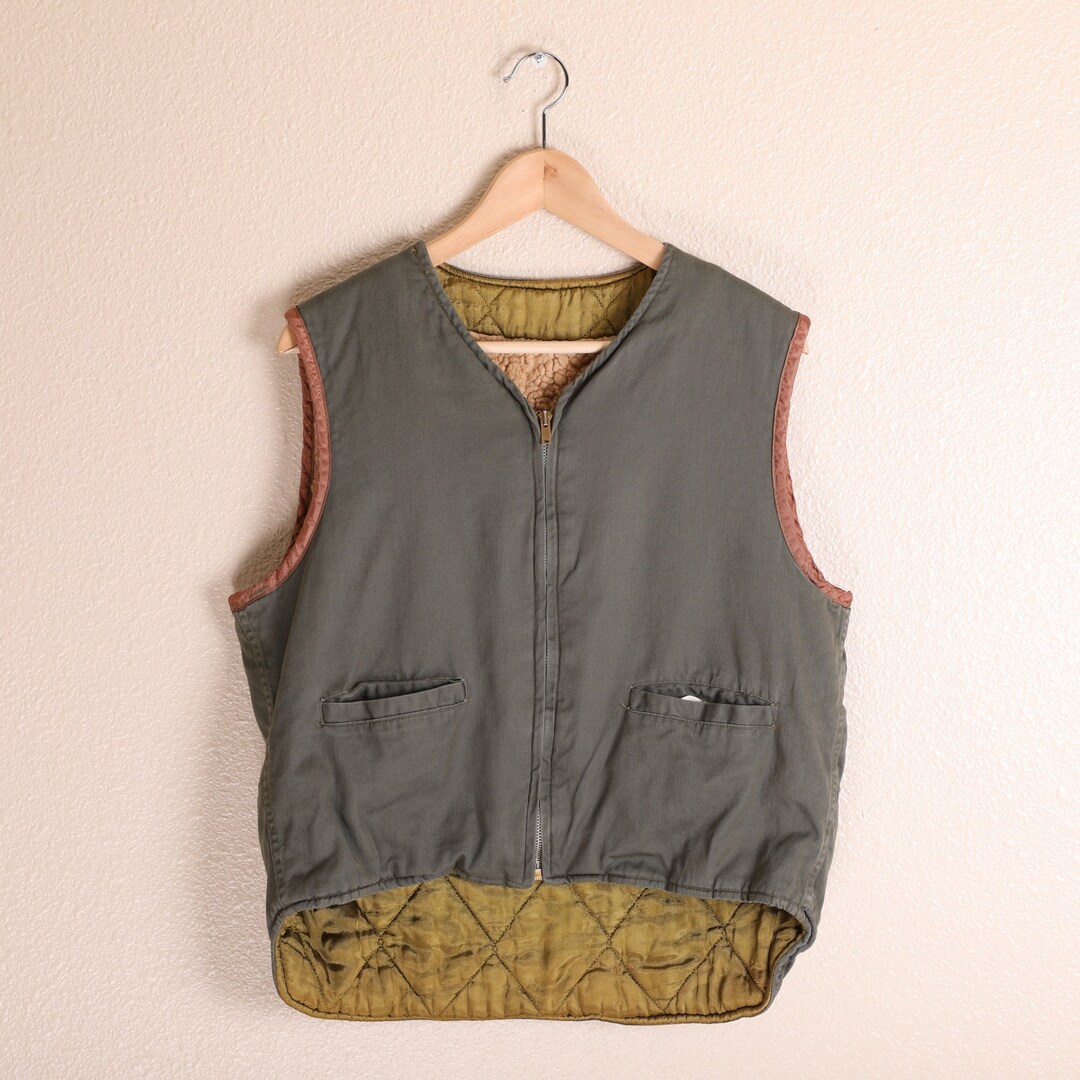 Vintage 1940s 40s Homemade Sherpa Hunting Vest W/ Talon Deco Zipper - Etsy