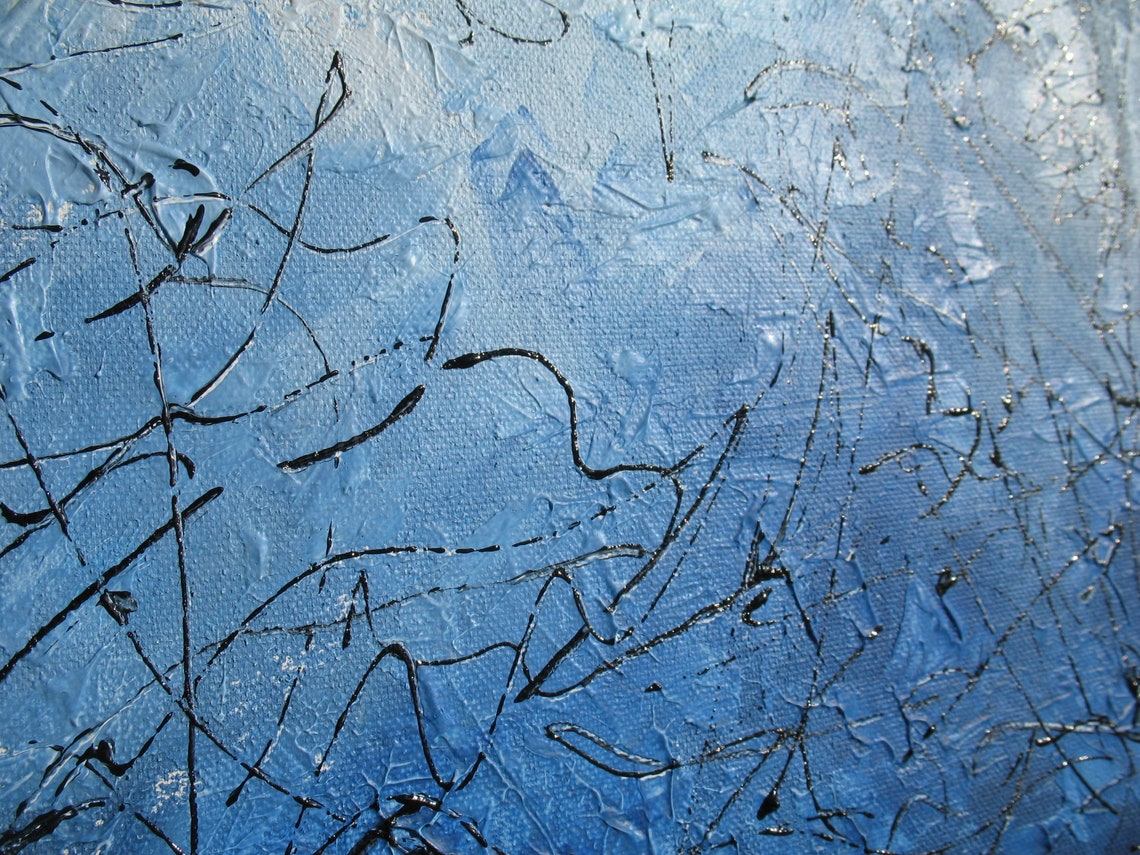 Blue Abstract Art Oversized Canvas Abstract Wall Art Acrylic Painting ...