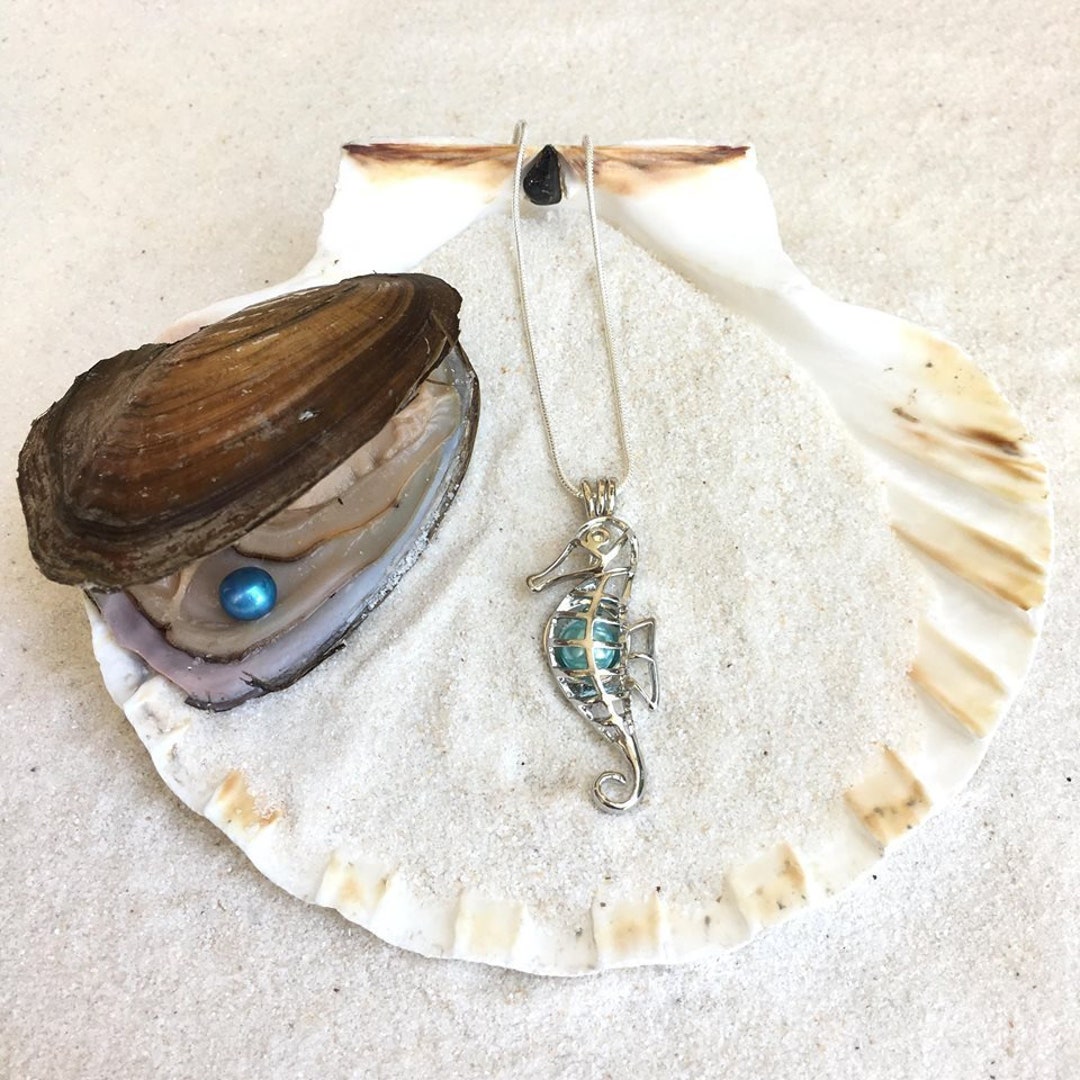 Disney Cage, Necklace & Pearl DIY Kit, Little Mermaid Seahorse Inspired ...