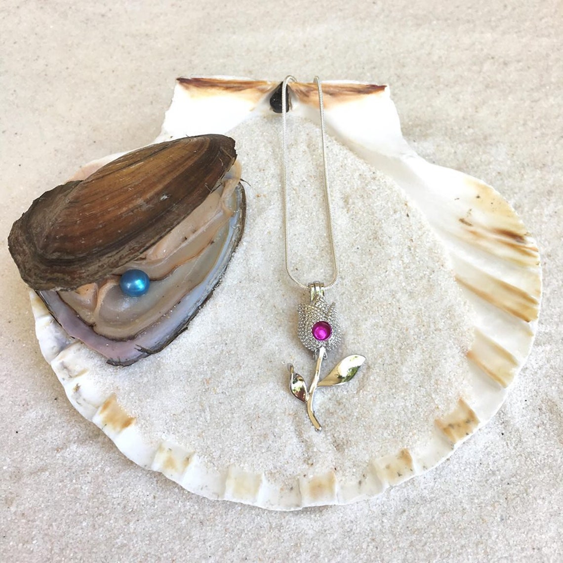 Tulip Cage Necklace & Pearl DIY Kit Tulip Flower Cage That - Etsy