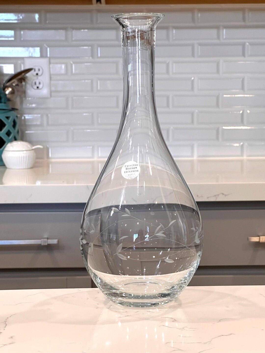Vintage Princess House Heritage Wine Decanter Vase Hand-blown Clear ...