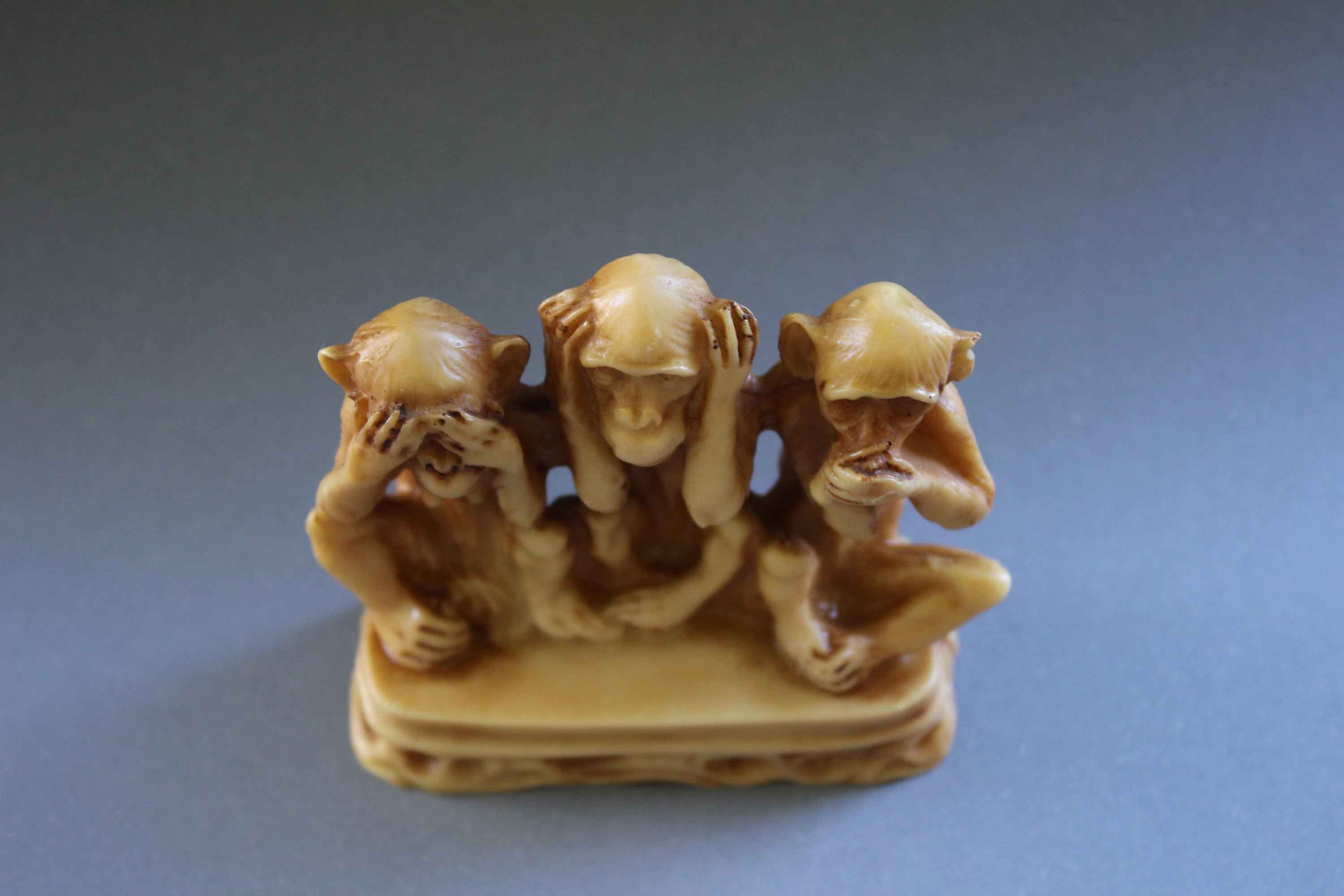 Three Wise Monkeys See Nothing Hear Nothing Speak Resin - Etsy