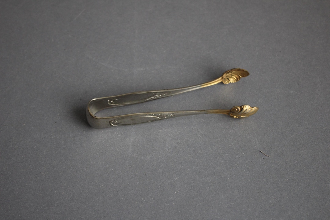 Decorative Vintage Sugar Tongs Art Nouveau Decor Silver-plated in the ...