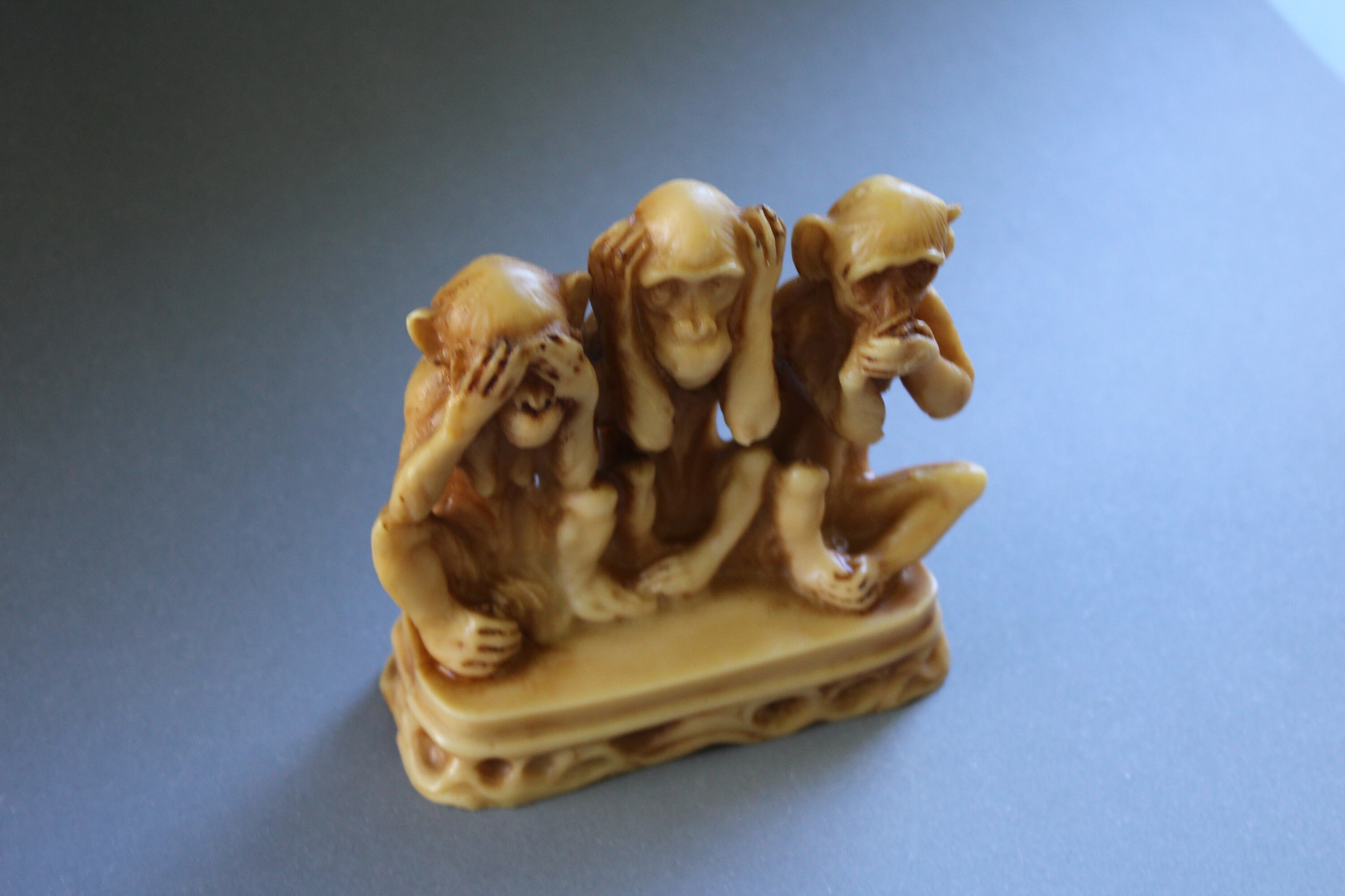 Three Wise Monkeys See Nothing Hear Nothing Speak Resin - Etsy