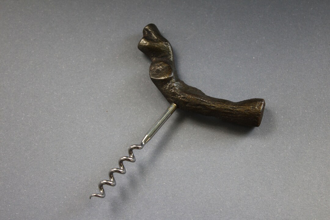 Decorative Vintage Corkscrew With Bronze Handle in the Shape of a ...