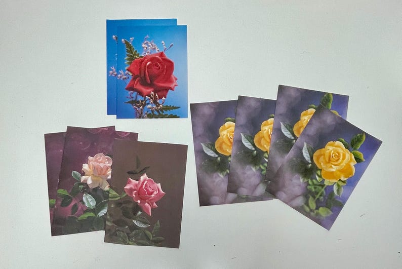 Vintage Stationery Set With Roses - Etsy