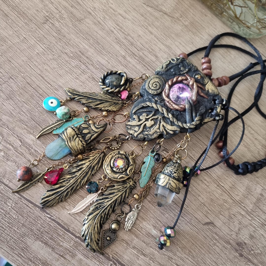 Shamanic Ritual Pendant: the Earth’s Whisper Polymer Clay Adjustable ...