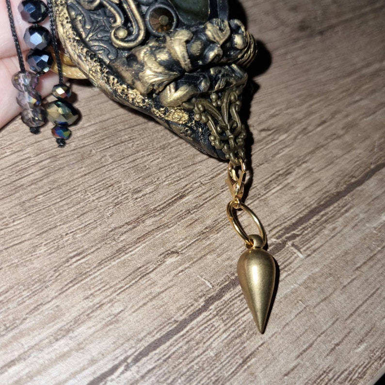 Ancient Potion Pendulum Necklace, Labradorite Witch Talisman, Polymer ...